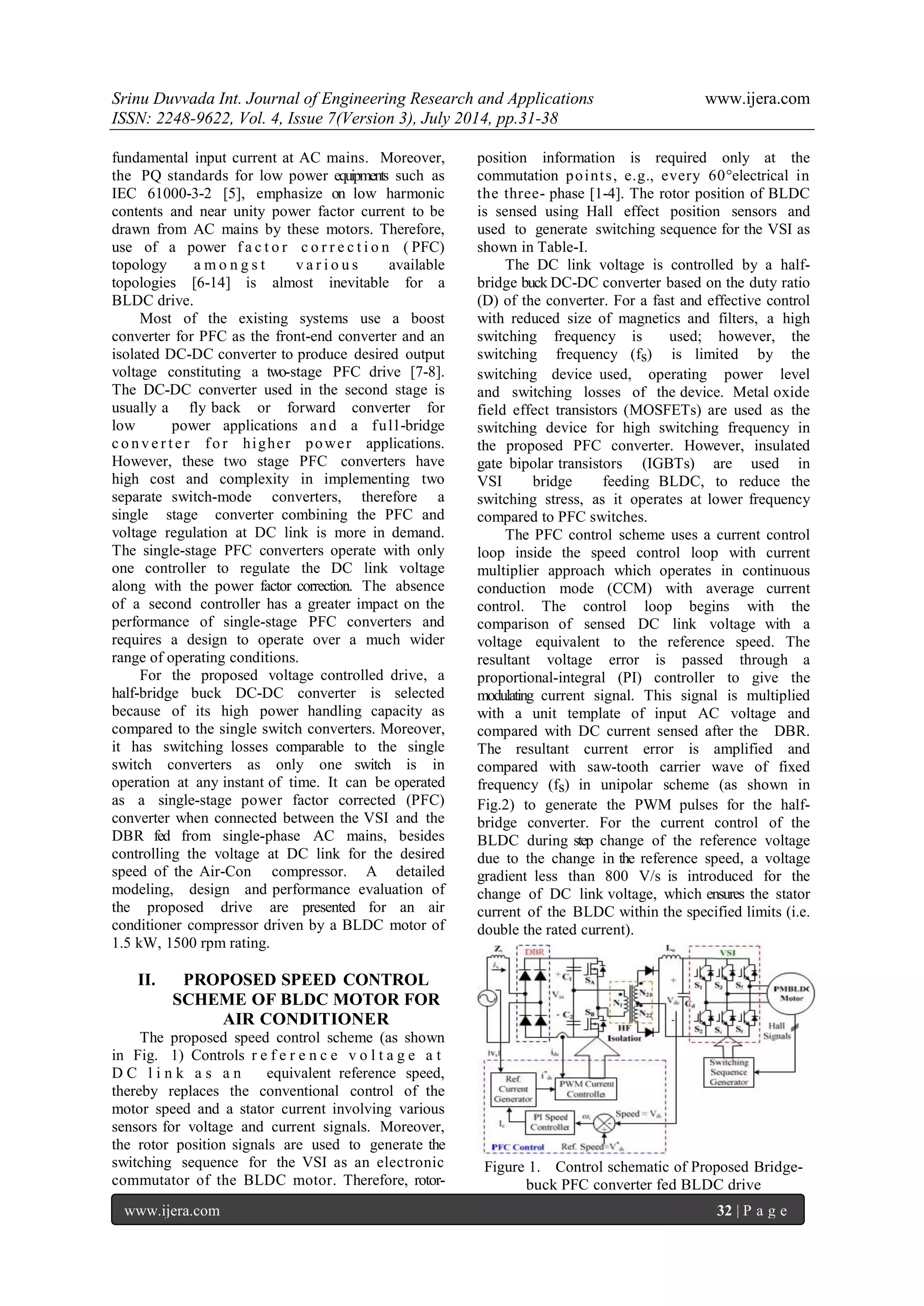 A Single Phase to Three Phase PFC Half-Bridge Converter Using BLDC Drive with SPWM Technique | PDF