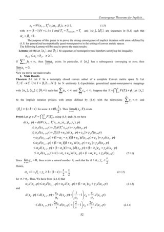 Convergence Theorems for Implicit Iteration Scheme With Errors For A Finite Family Of ...