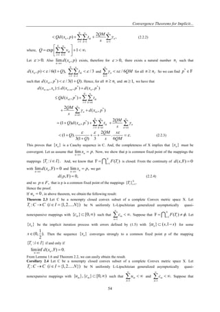 Convergence Theorems for Implicit Iteration Scheme With Errors For A Finite Family Of ...