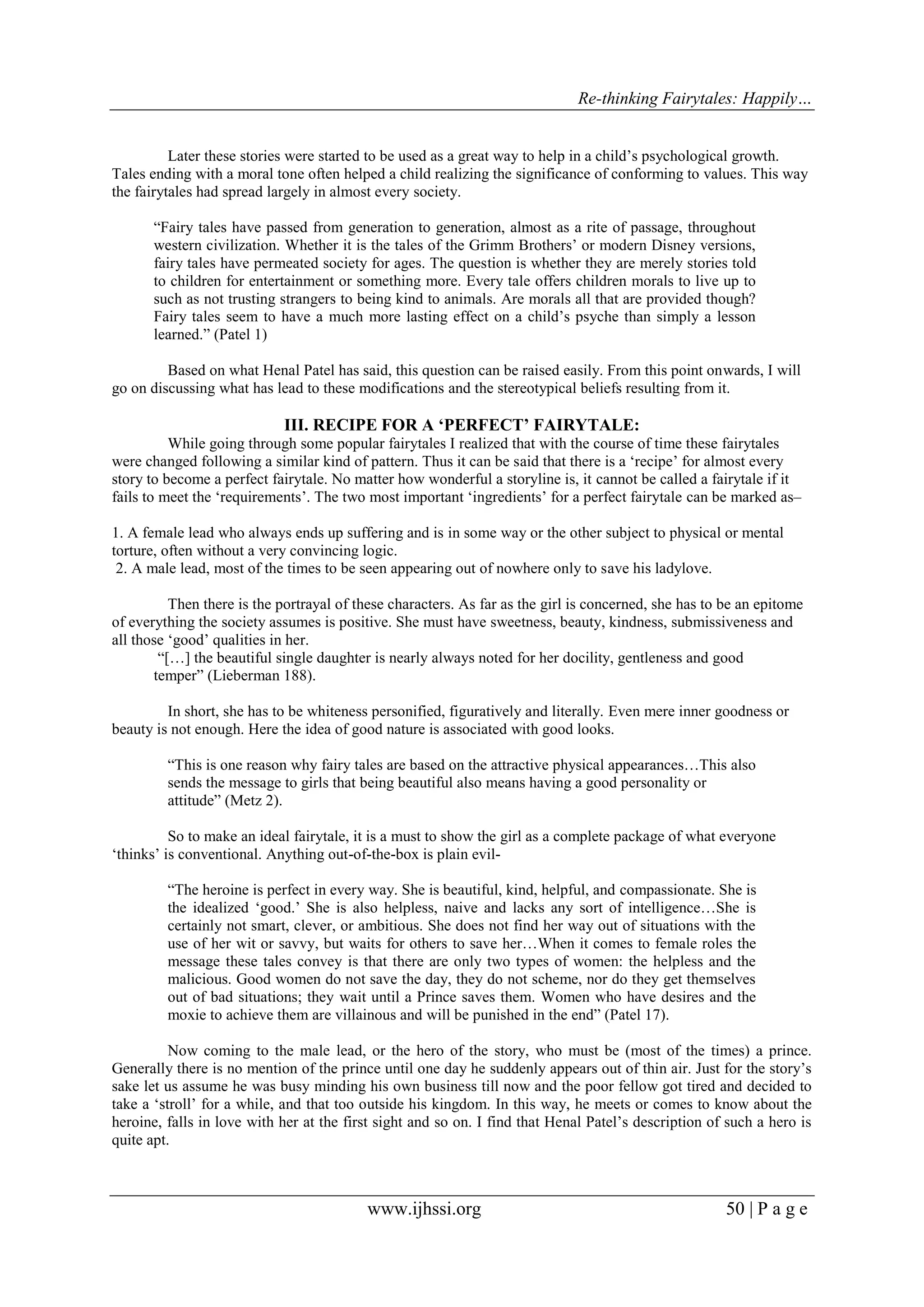 Re-thinking Fairytales: Happily “Never” After? | PDF