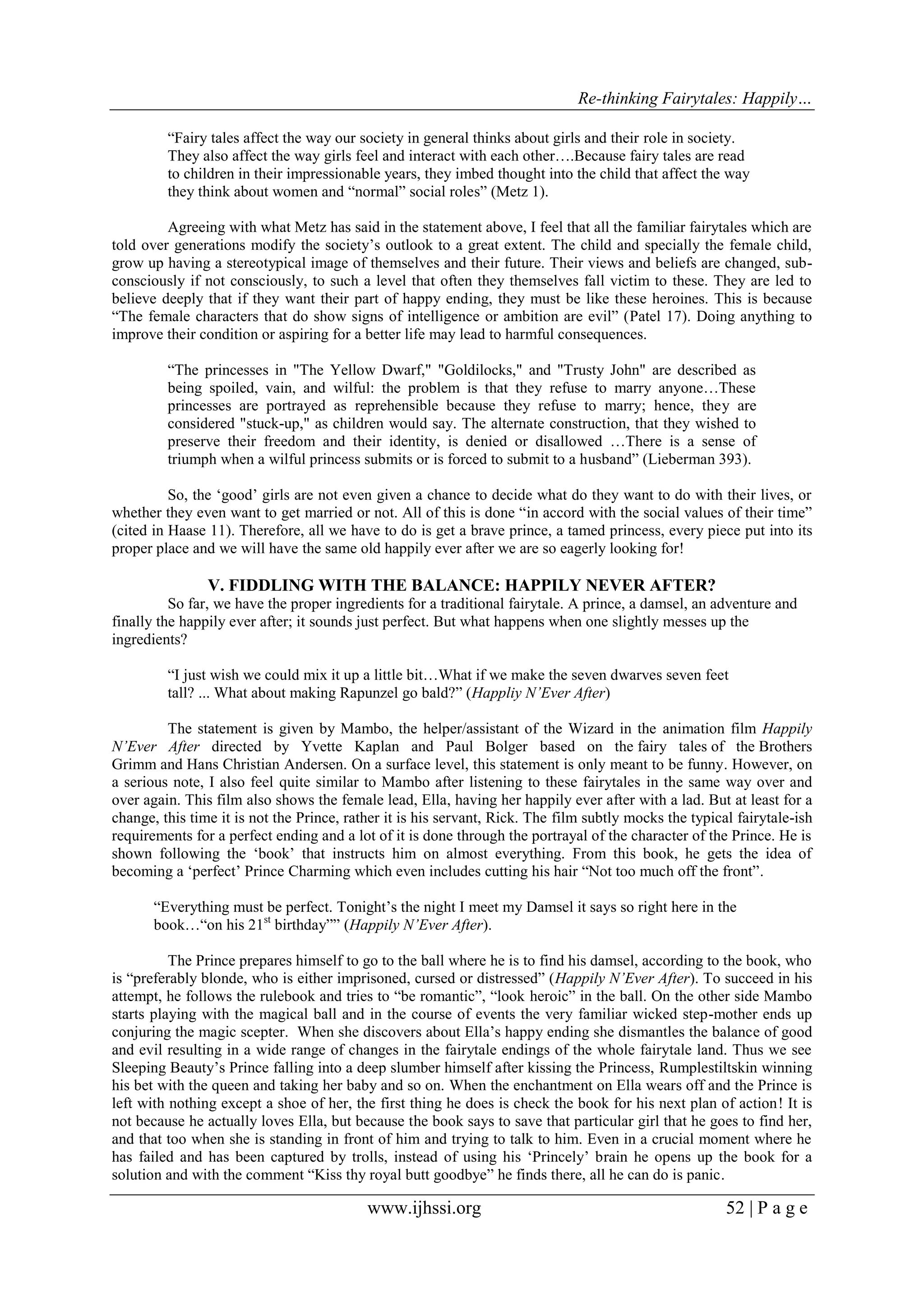 Re-thinking Fairytales: Happily “Never” After? | PDF