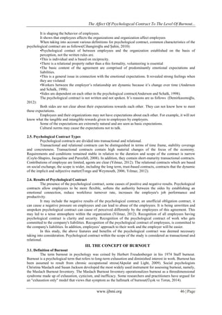 The Affect Of Psychologıcal Contract To The Level Of Burnout Amongst The Admınıstratıve Unıt ...
