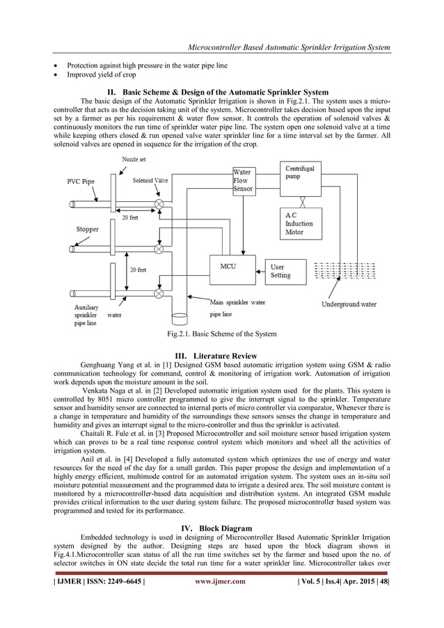 Microcontroller Based Automatic Sprinkler Irrigation System | PDF