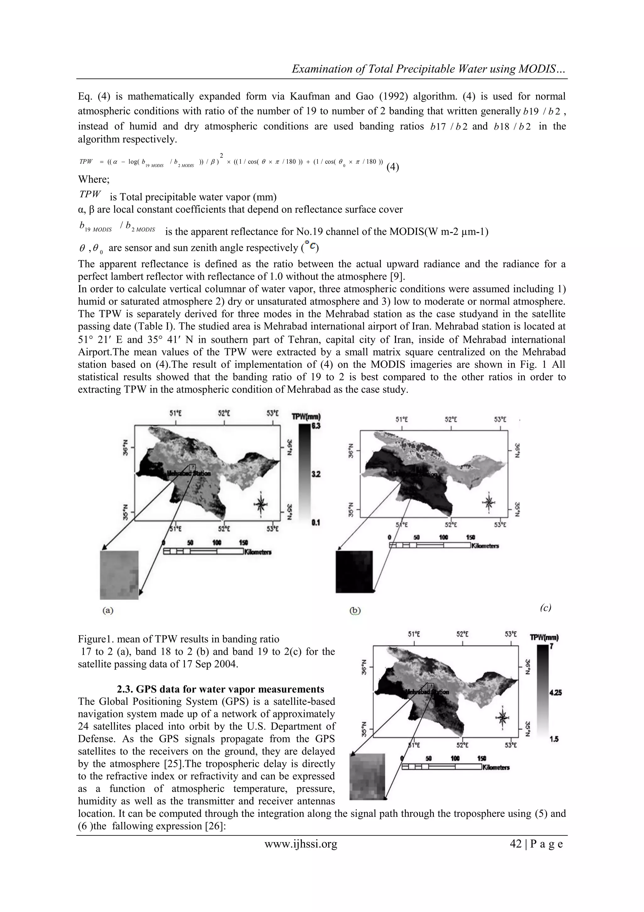 Examination of Total Precipitable Water using MODIS measurements and Comparison with Radiosonde ...