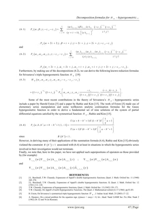 Decomposition formulas for H B - hypergeometric functions of three variables | PDF