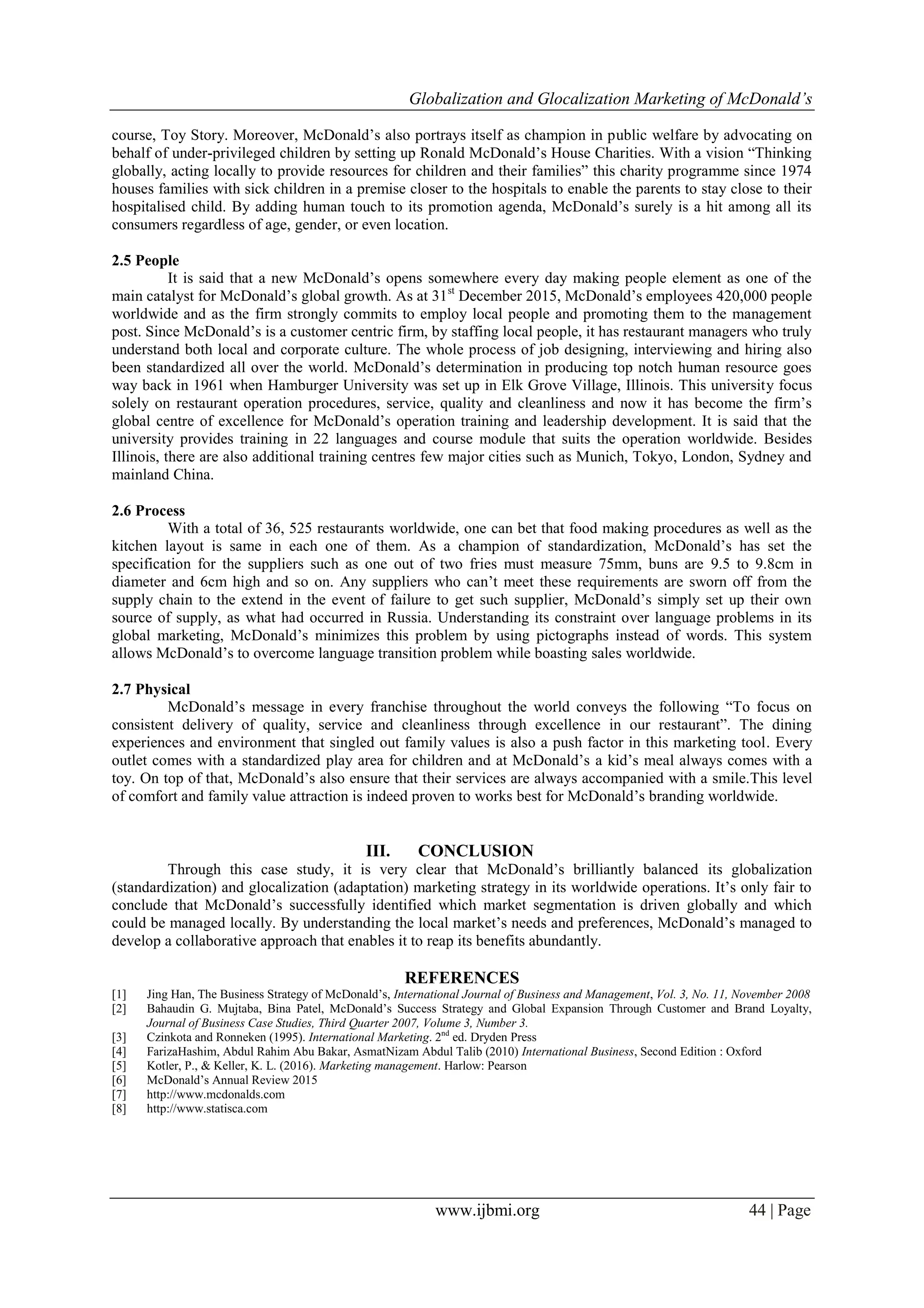 Globalization and Glocalization Marketing of McDonald’s | PDF