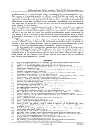 Risk Perception Of Turkish Helicopter Pilots And The Relationship Between Their Flight ...