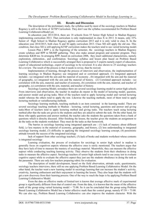 The Development Problem Based Learning Collaborative Model in Sociology ...