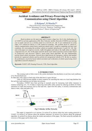 Accident Avoidance and Privacy-Preserving in V2R Communication using ...