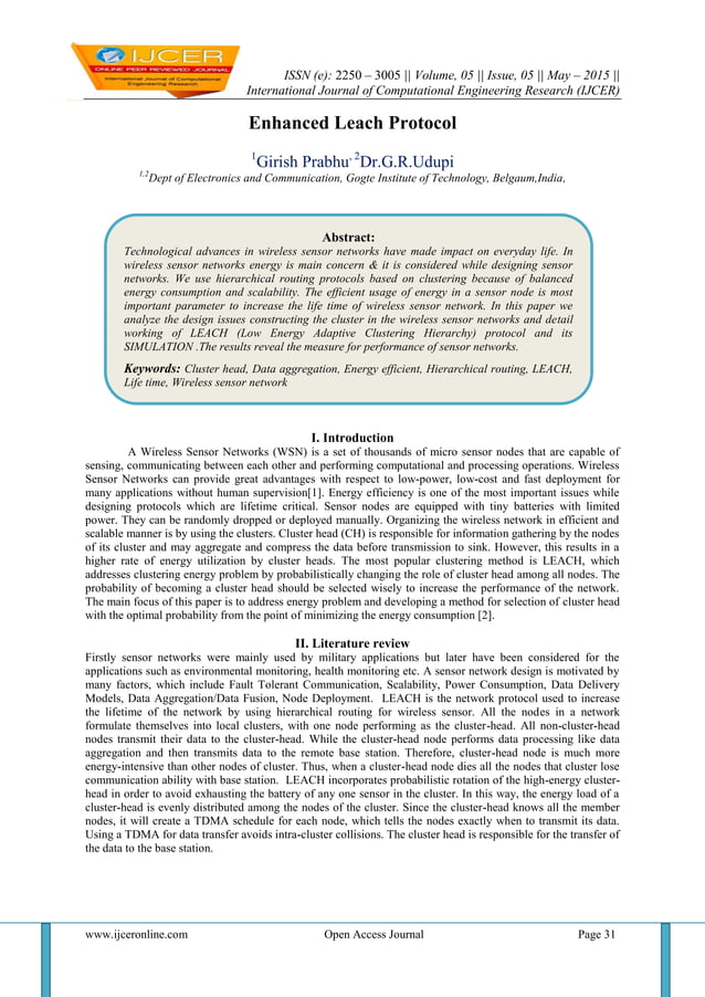 Enhanced Leach Protocol | PDF