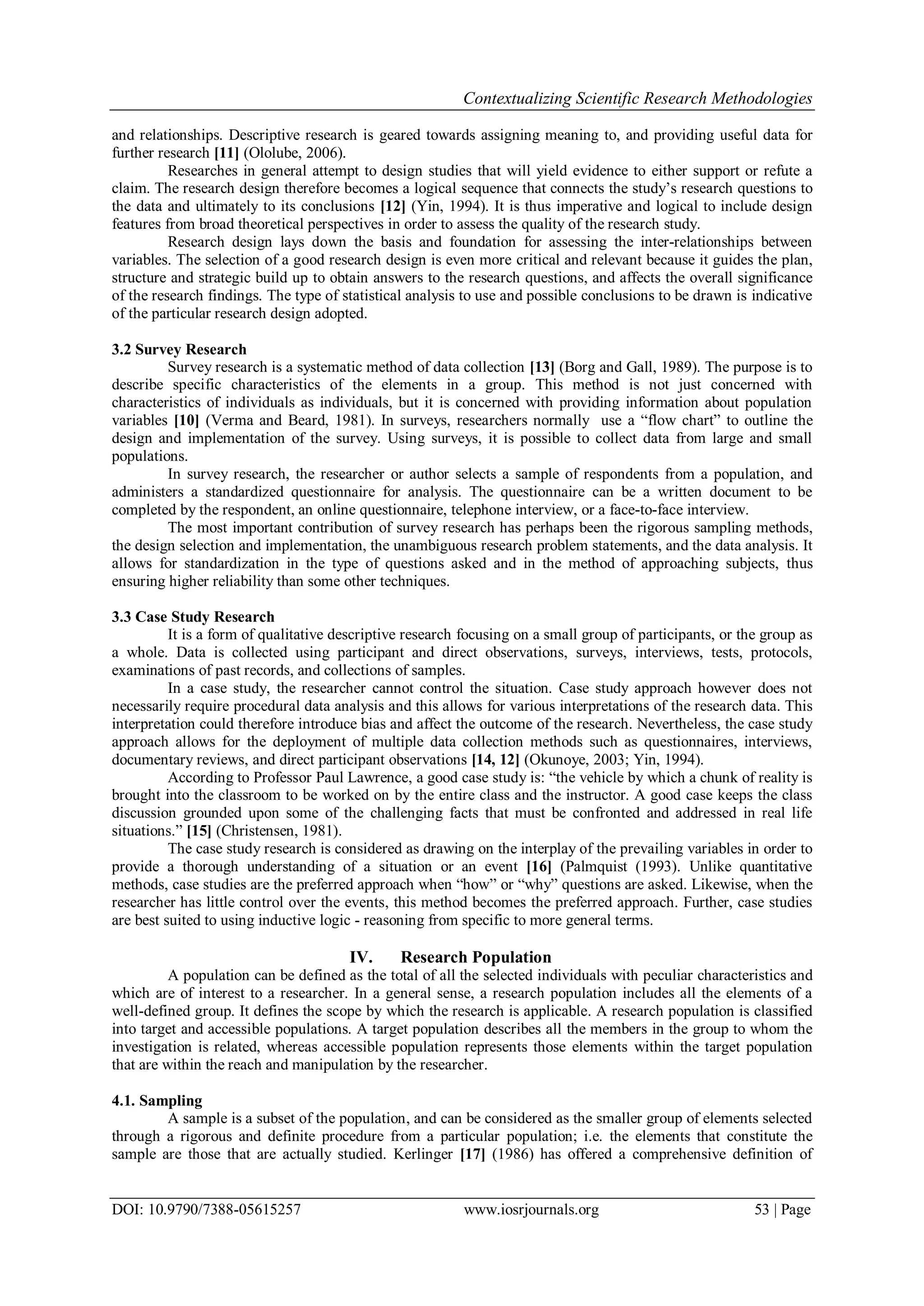 Contextualizing Scientific Research Methodologies | PDF | Science