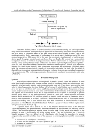 Artificially Generatedof Concatenative Syllable based Text to Speech Synthesis System for ...