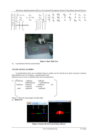 Hardware Implementation of Low Cost Inertial Navigation System Using Mems Inertial Sensors | PDF