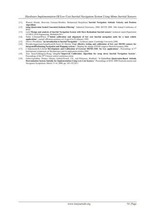 Hardware Implementation of Low Cost Inertial Navigation System Using Mems Inertial Sensors | PDF