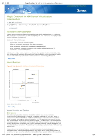 G06.2012 magic quadrant x86 server virtualization infrastructure | PDF