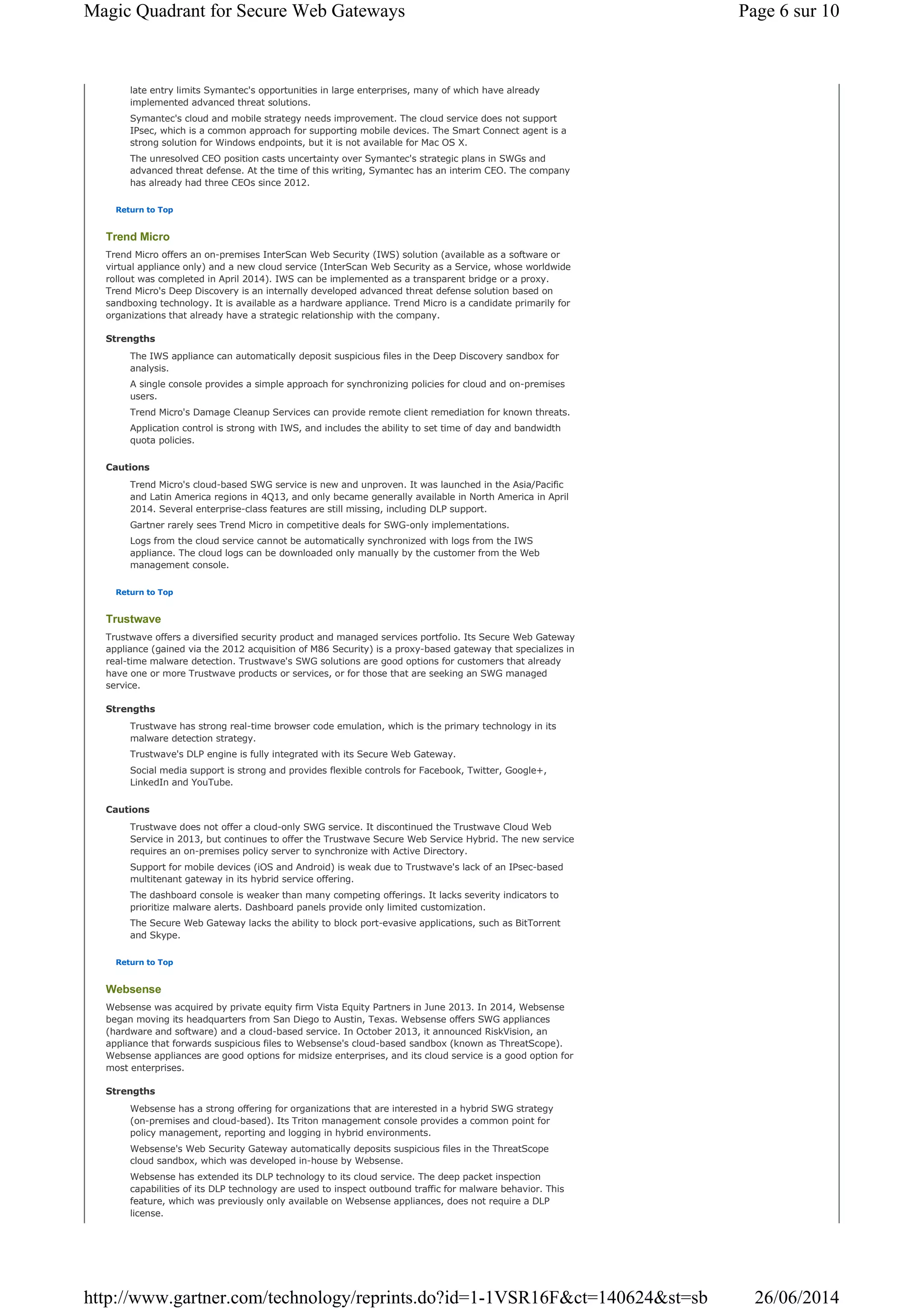 G06.2014 magic quadrant for secure web gateways | PDF | Internet ...