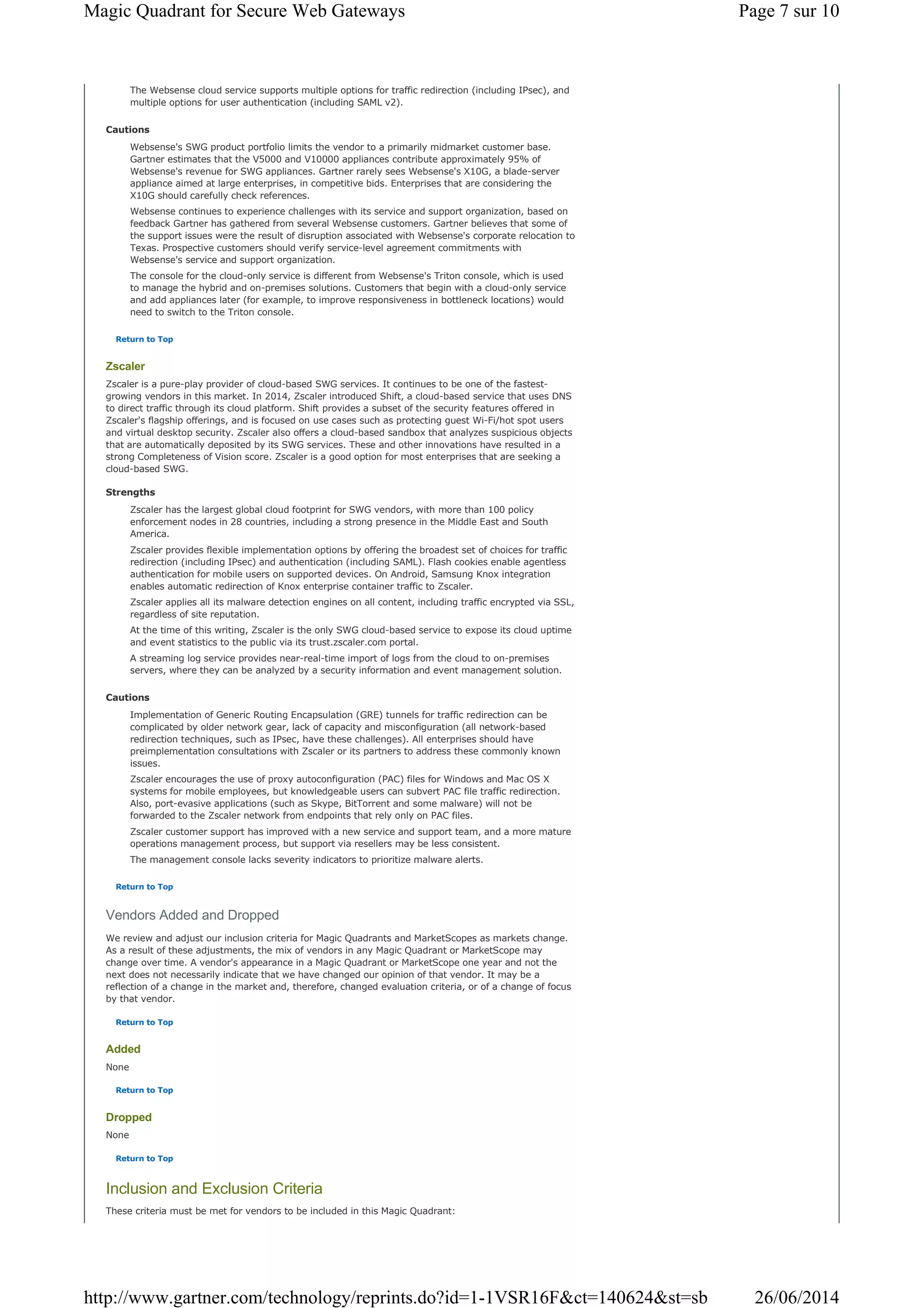 G06.2014 magic quadrant for secure web gateways | PDF | Internet ...