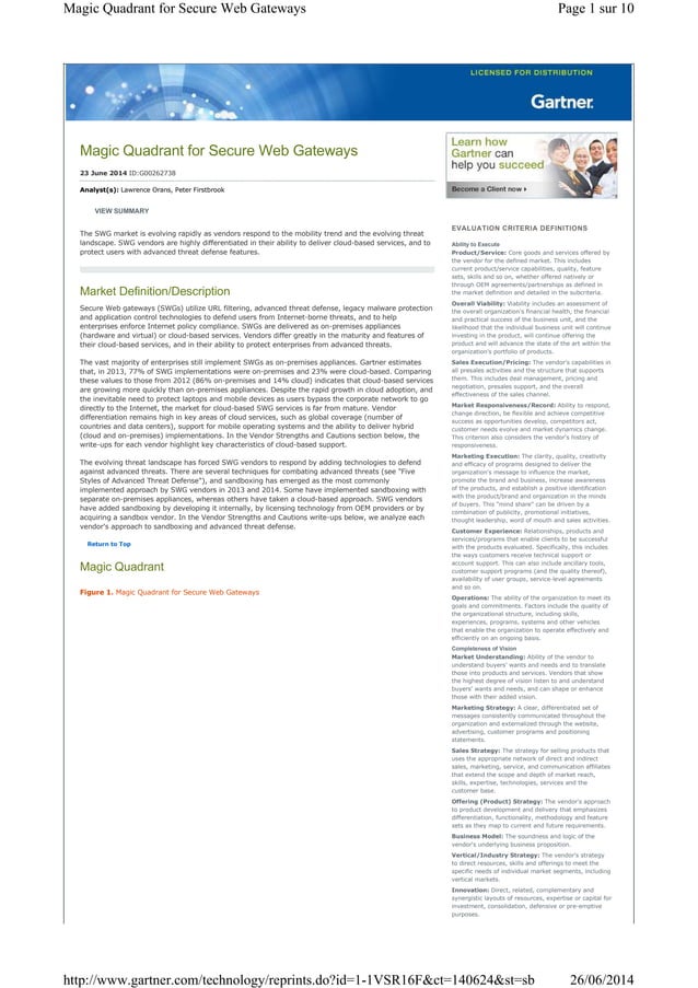 G06.2014 magic quadrant for secure web gateways | PDF | Internet ...