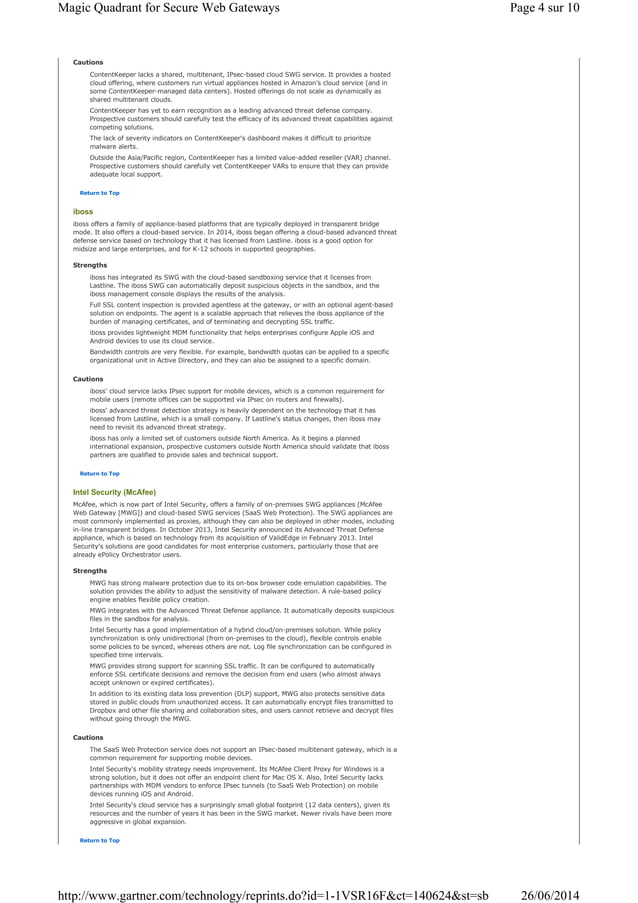 G06.2014 magic quadrant for secure web gateways | PDF | Internet ...