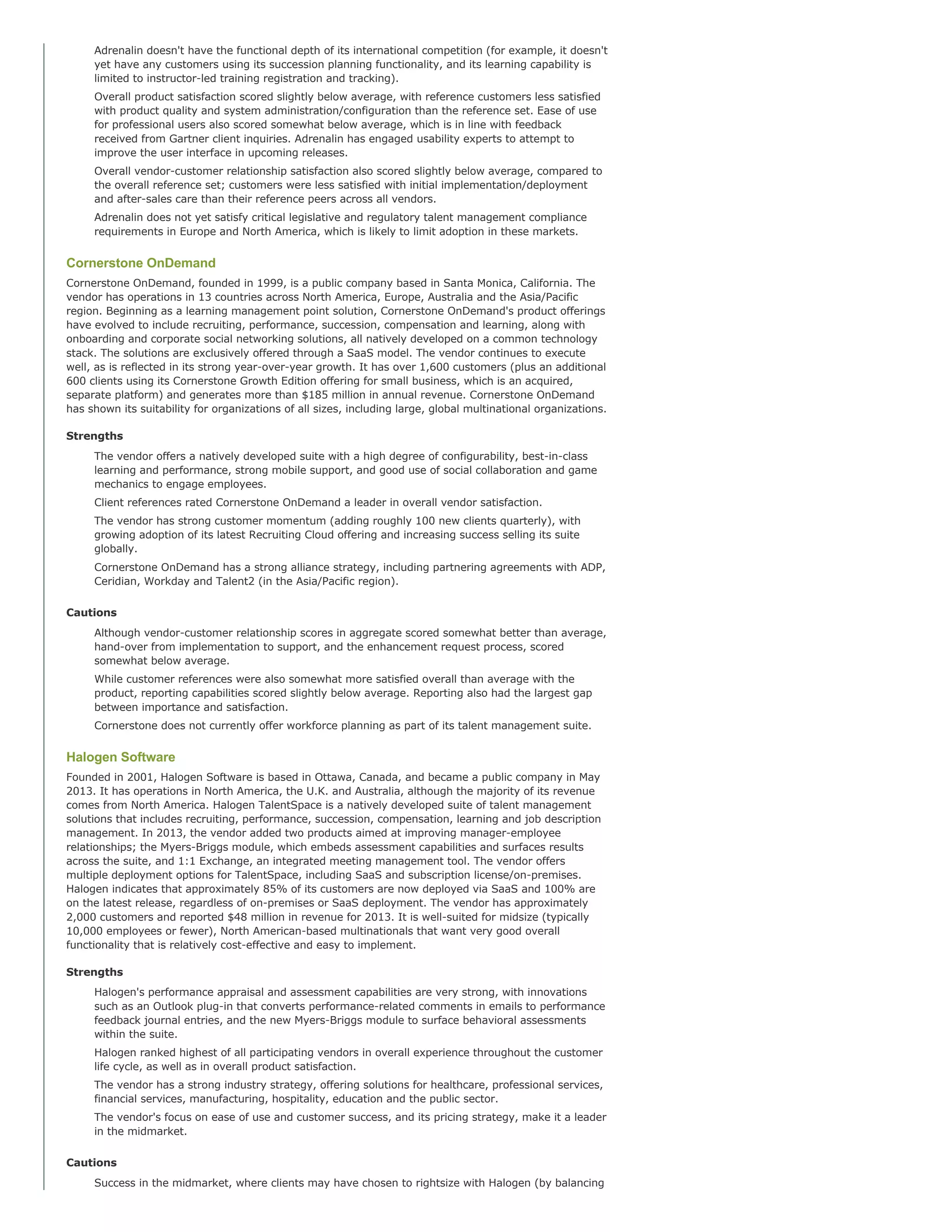 G06.2014 magic quadrant for talent management suites | PDF | Sales ...