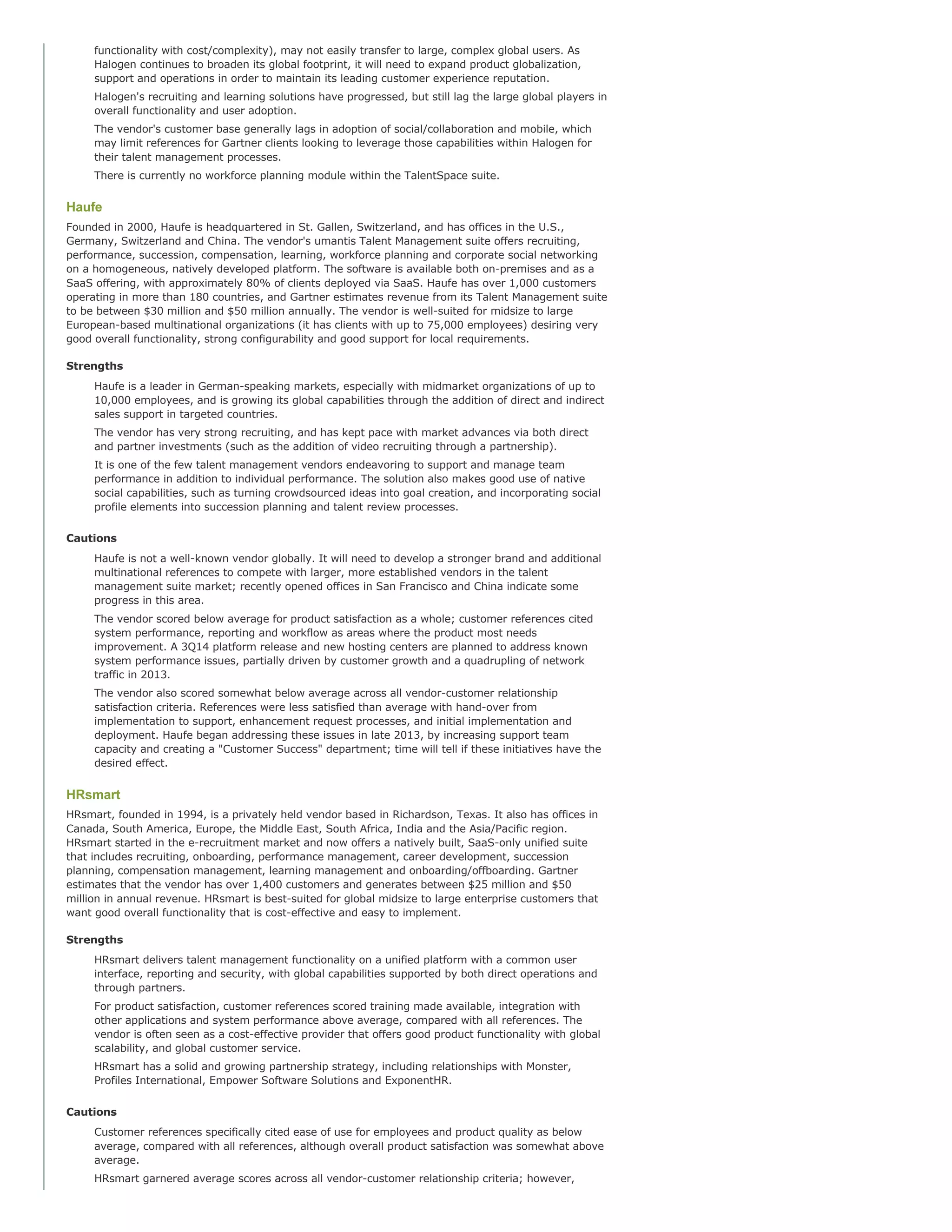 G06.2014 magic quadrant for talent management suites | PDF | Sales ...