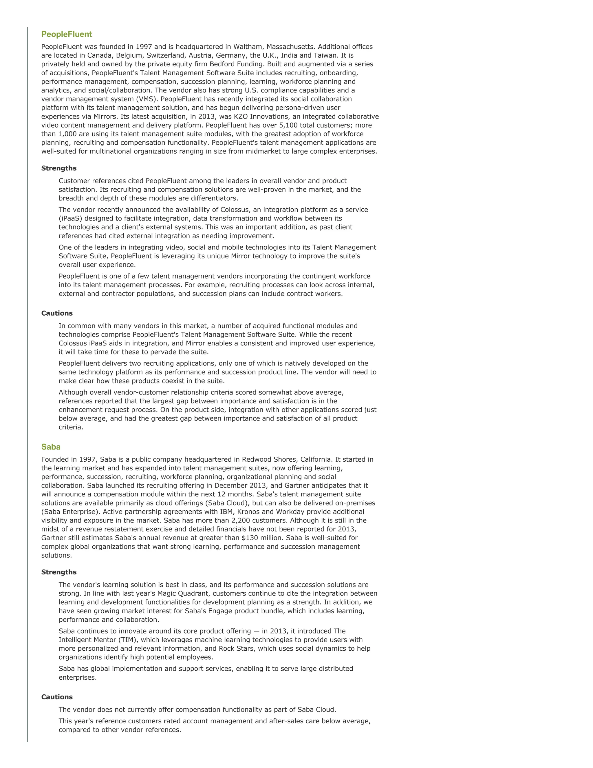 G06.2014 magic quadrant for talent management suites | PDF | Sales ...