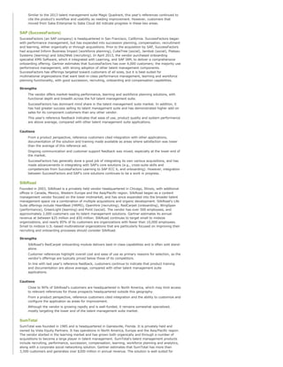 G06.2014 magic quadrant for talent management suites | PDF | Sales ...