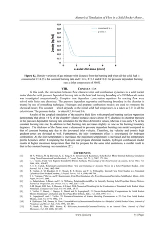 Numerical Simulation of Flow in a Solid Rocket Motor: Combustion Coupled Pressure Dependent ...