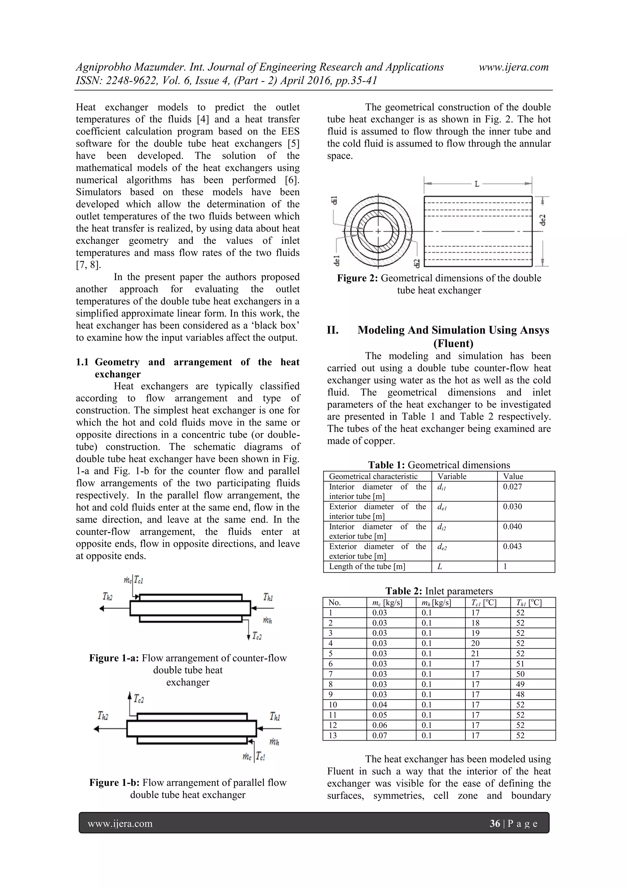 Numerical Modeling and Simulation of a Double Tube Heat Exchanger ...