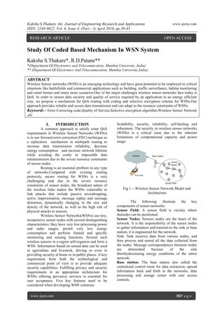 Study Of Coded Based Mechanism In WSN System | PDF