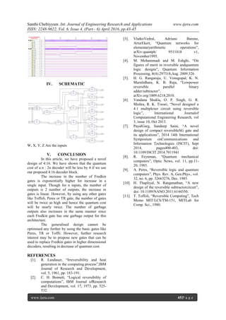 Design of 4:16 decoder using reversible logic gates | PDF