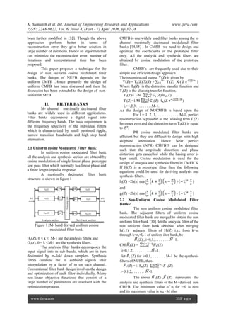 Design of Non-Uniform Cosine Modulated Filter Banks Using Windows | PDF