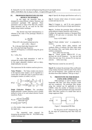 Design of Non-Uniform Cosine Modulated Filter Banks Using Windows | PDF