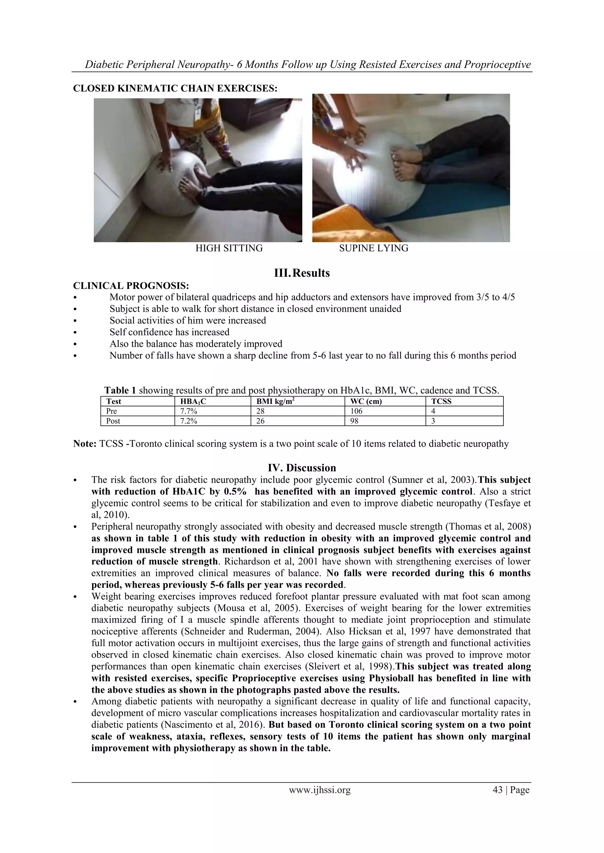 Diabetic Peripheral Neuropathy- 6 Months Follow up Using Resisted ...