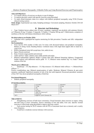 Diabetic Peripheral Neuropathy- 6 Months Follow up Using Resisted Exercises and Proprioceptive ...