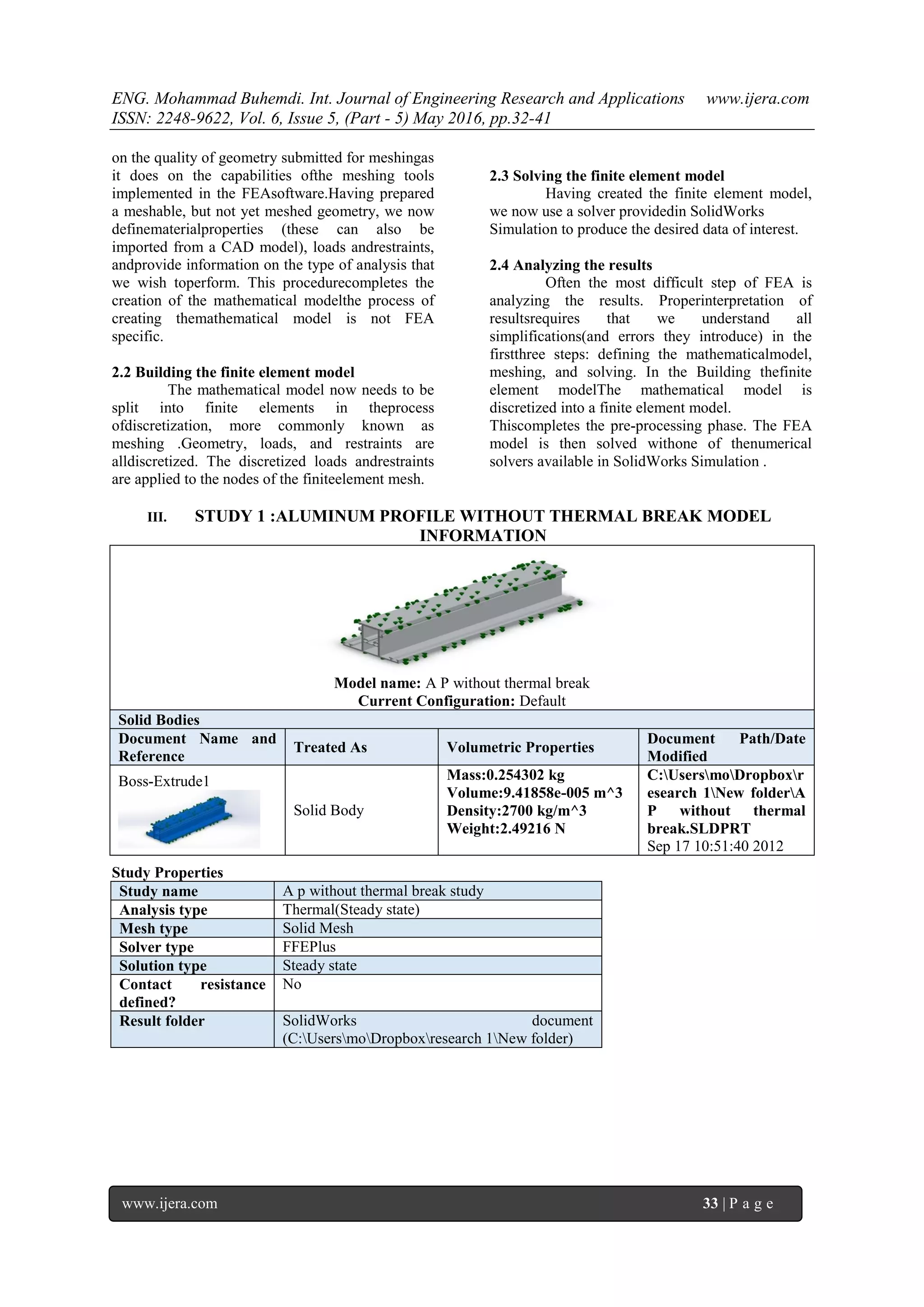 Finite Element Analysis of PVC window profile &aluminium window profile ...