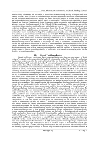 A Review on Toothbrushes and Tooth Brushing Methods | PDF | Oral care ...