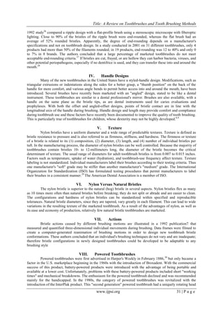 A Review on Toothbrushes and Tooth Brushing Methods | PDF