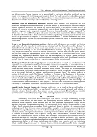 A Review on Toothbrushes and Tooth Brushing Methods | PDF