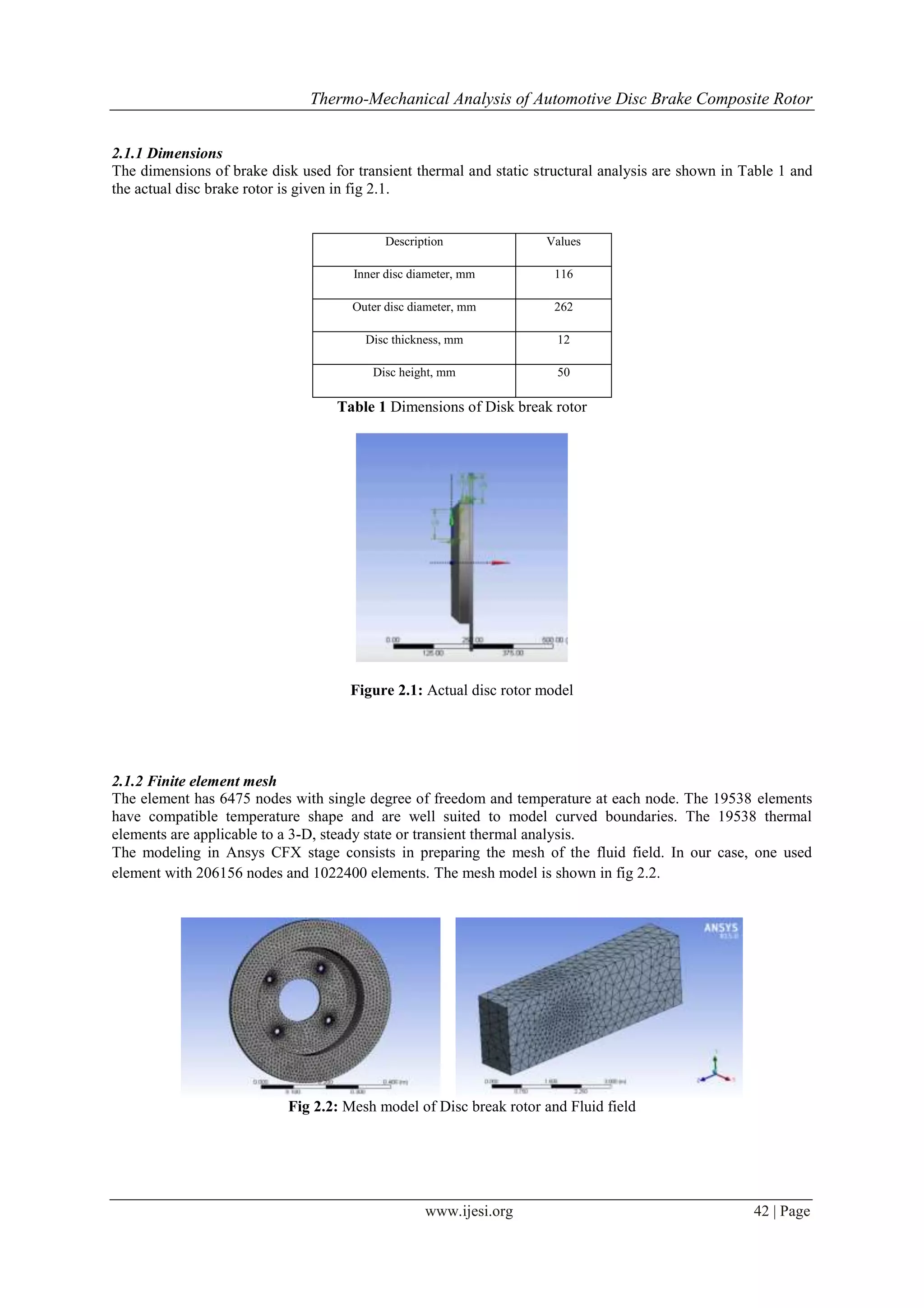 Thermo-Mechanical Analysis of Automotive Disc Brake Composite Rotor | PDF
