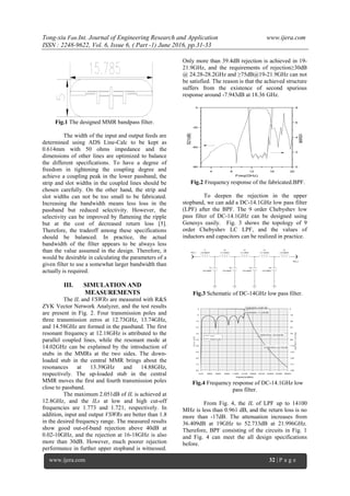 Design of 12-14.1 GHz Bandpass Filter with Stub Loaded | PDF