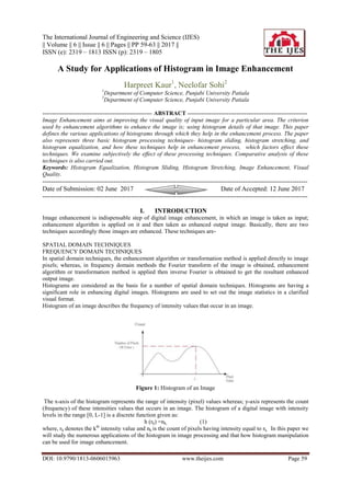 A Study for Applications of Histogram in Image Enhancement | PDF