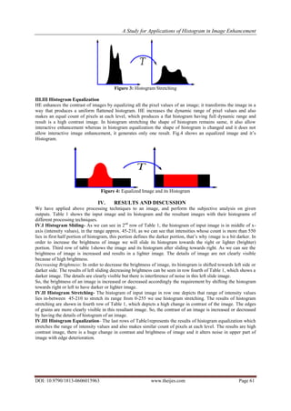 A Study for Applications of Histogram in Image Enhancement | PDF