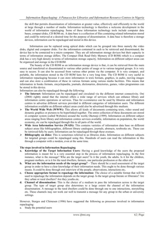 Information Repackaging: A Panacea for Libraries and Information ...