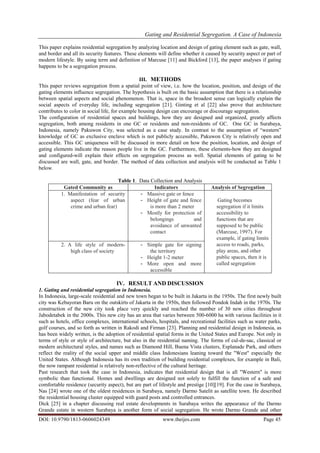 Gating and Residential Segregation. A Case of Indonesia | PDF