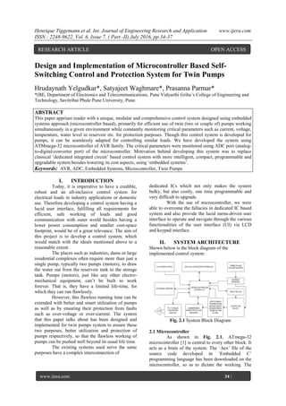 Design and Implementation of Microcontroller Based SelfSwitching Control and Protection System ...