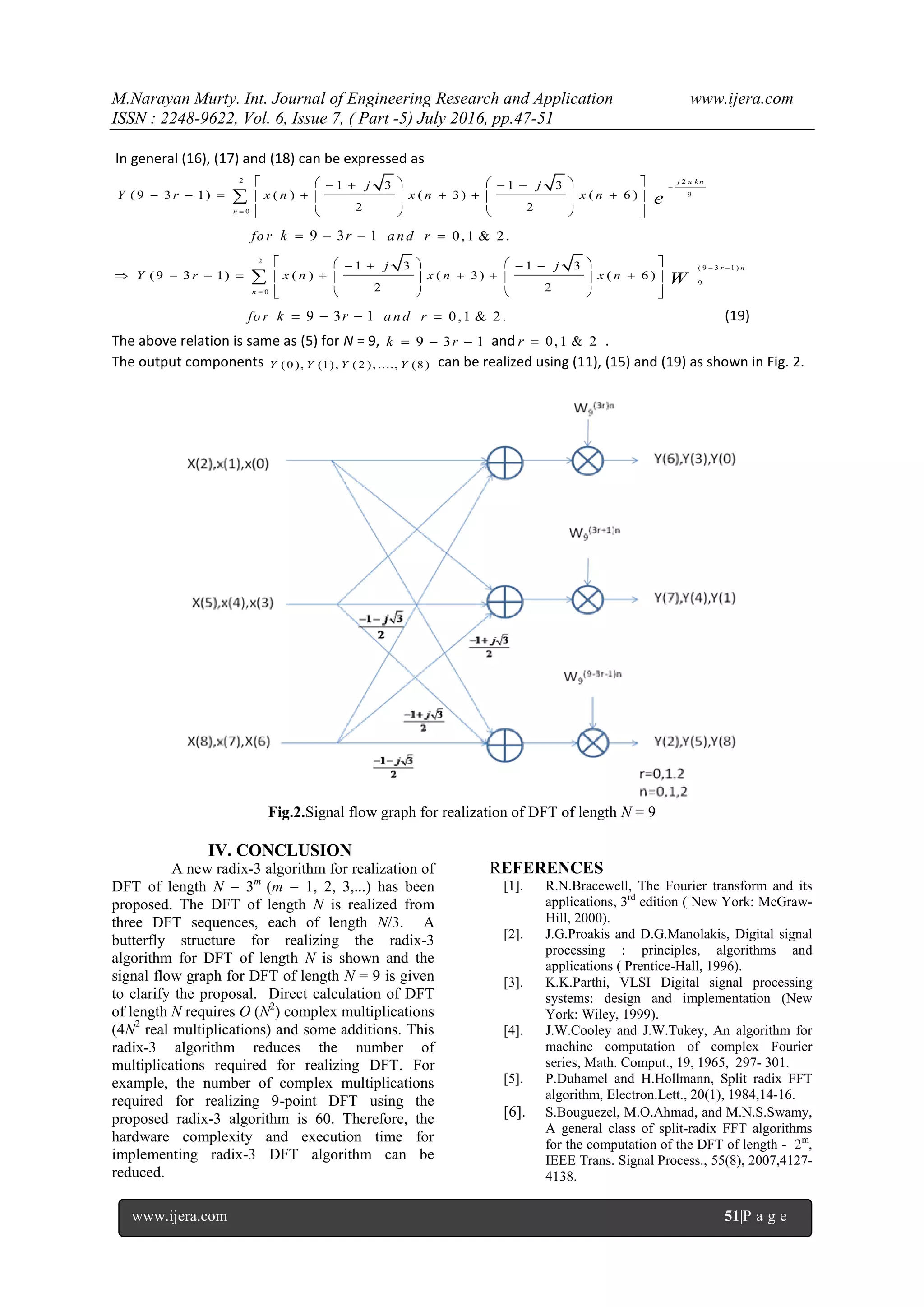 Radix-3 Algorithm for Realization of Discrete Fourier Transform | PDF ...