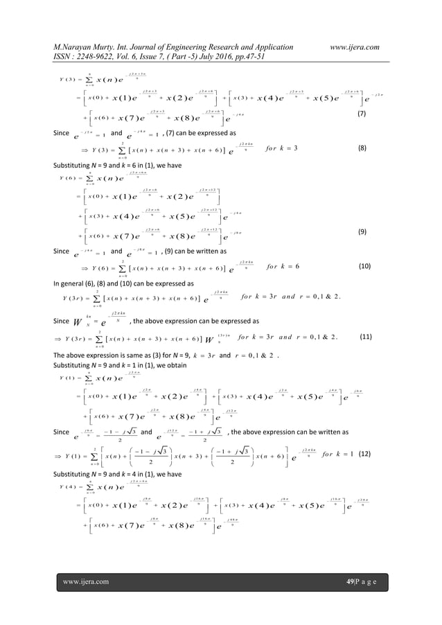 Radix-3 Algorithm for Realization of Discrete Fourier Transform | PDF ...