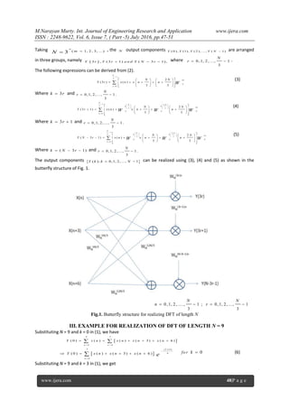 Radix-3 Algorithm for Realization of Discrete Fourier Transform | PDF