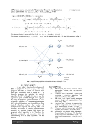 Radix-3 Algorithm for Realization of Discrete Fourier Transform | PDF